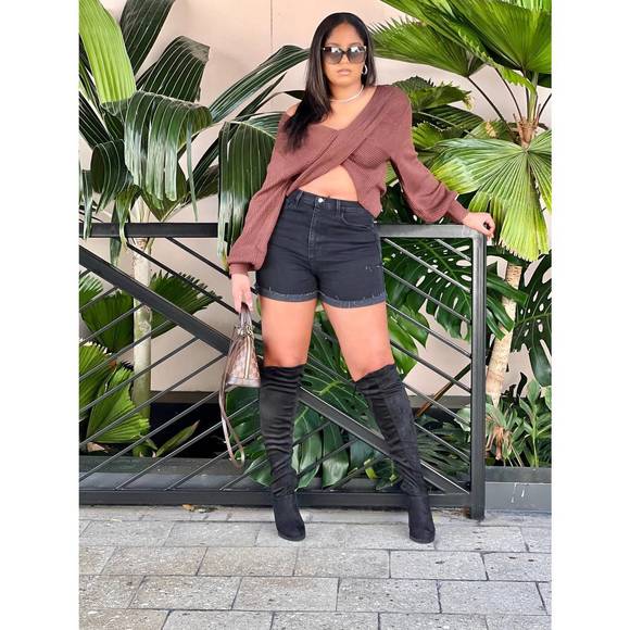 Vibrant M.I.U | Shorts | New Vibrant Miu Denim Shorts In Black | Poshmark